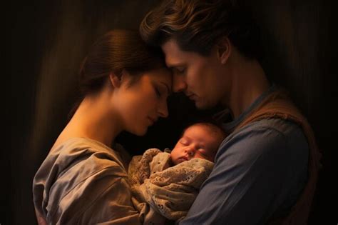 Una Familia Con Un Bebé Foto Premium