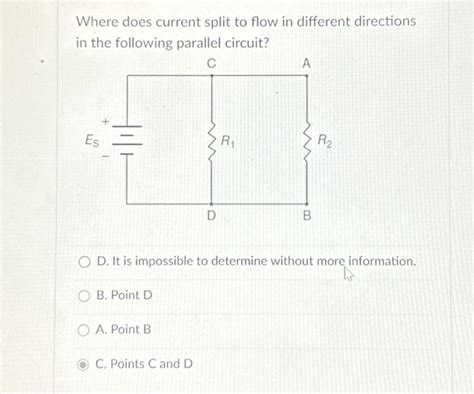 Solved Where Does Current Split To Flow In Different