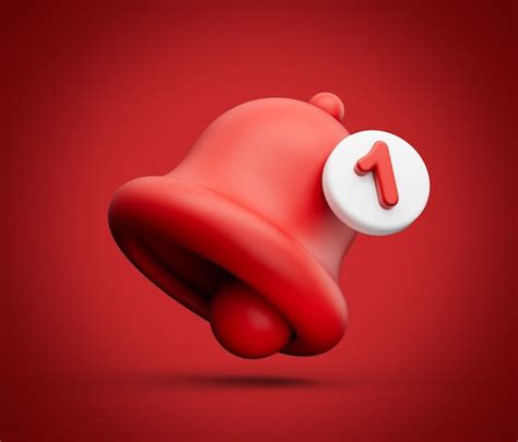 Premium Photo Red Bell Notification Symbol With 1 Message Alert Or