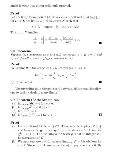 Solved 91 Using The Limit Theorems 92 97 Prove The