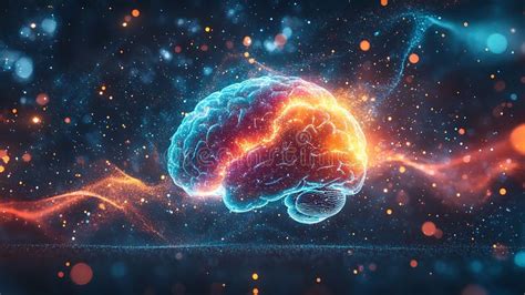 dynamic visualization brain activity during stock illustration