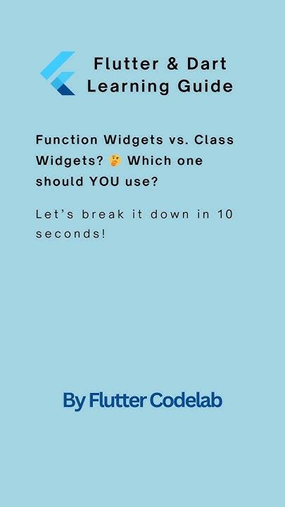 Function Widgets Vs Class Widgets Explained 🌟 Flutter Dart Youtube