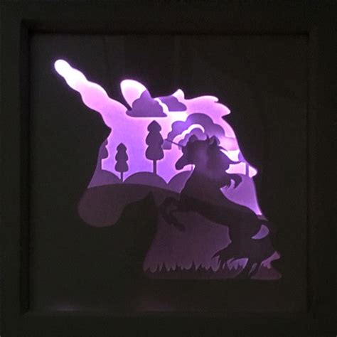 Light Up Unicorn Shadow Box Cricut Project Craft With Sarah
