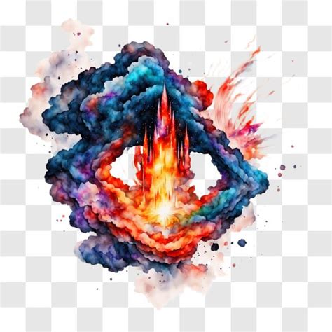 Download Vibrant Stylized Volcanic Eruption Image Png Online Creative