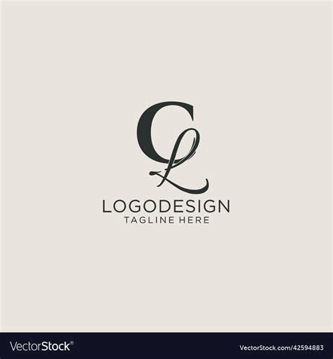 Initials Cl Letter Monogram With Elegant Luxury Vector Image