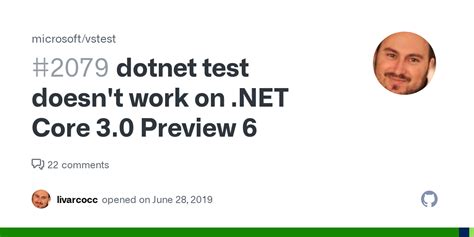 Dotnet Test Doesn T Work On NET Core 3 0 Preview 6 Issue 2079