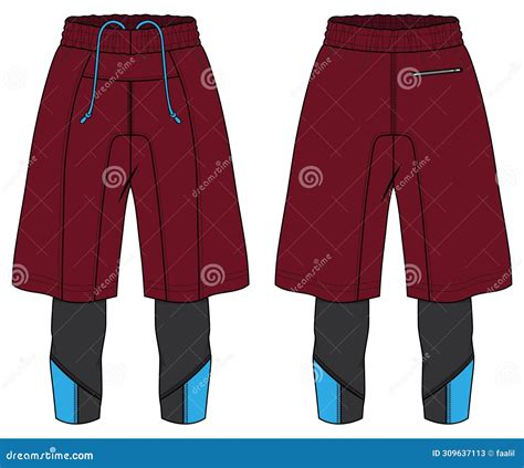 Running Shorts Jersey Design Flat Sketch Vector Illustration Boxing