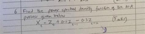 solved 6 find the power spectral density function of the
