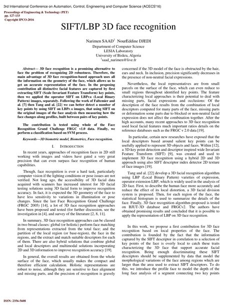 pdf sift lbp 3d face recognition