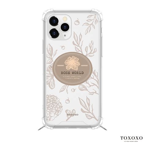 質感設計｜復古花期：晶石透明防摔iphone繩掛手機殼 Toxoxo™