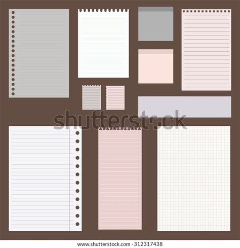Set Paper Designs Paper Sheets Lined Stock Vector Royalty Free 312317438