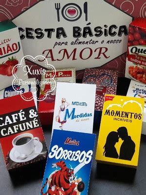 Kit Caixinhas Cesta Basica Do Amor Compre Produtos Personalizados No Elo