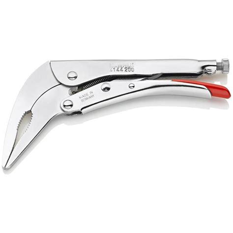 Knipex 10 In Angled Long Nose Locking Pliers 41 44 200 The Home Depot