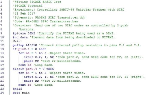 Controlling A Stepper Motor With An Sirc Transmitter And Receiver