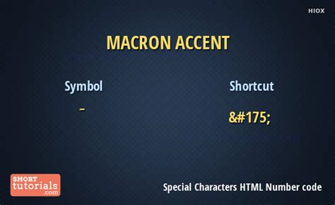Macron Symbol HTML Number Code