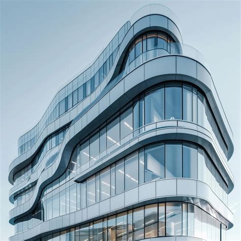 Premium Photo A Building With A Large Glass Facade