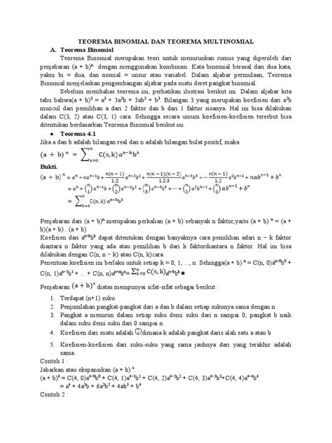 Teori Binomial Dan Multinomial Pdf