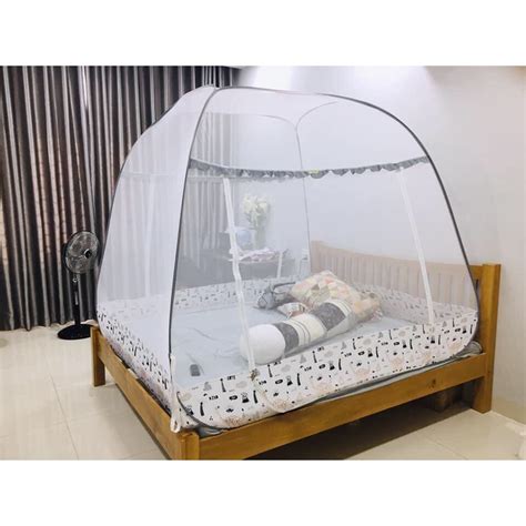 Màn Chụp Tự Bung Cao Cấp Mộc Miên Đỉnh Rộng 2 Cửa Mẫu Mới Hà Nội