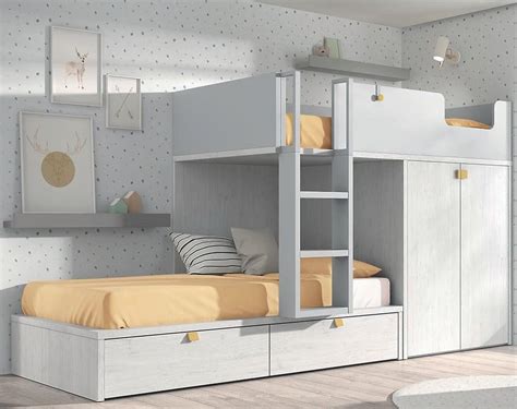ᐉ Кровать двухъярусная Fmebel Акапулько со шкафом 90x200 см