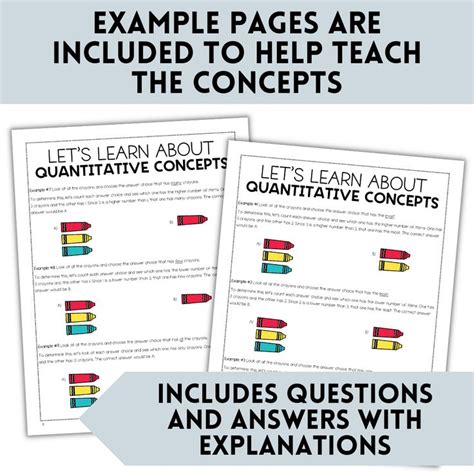 Quantitative Concepts Speech Therapy Worksheets And Activities