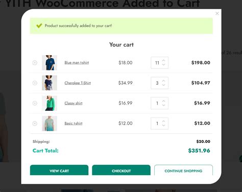 YITH WooCommerce Added To Cart Popup