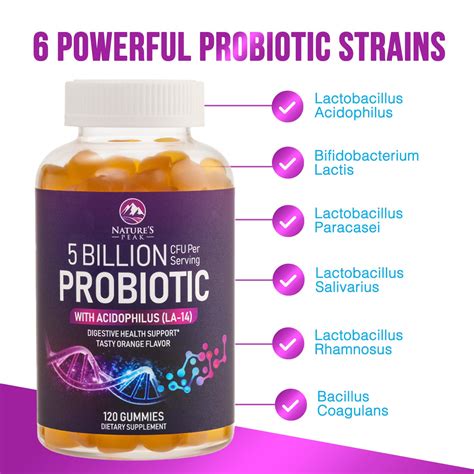 Probiotic Gummies For Women Men And Teens 5 Billion Cfus 6 Probiotic