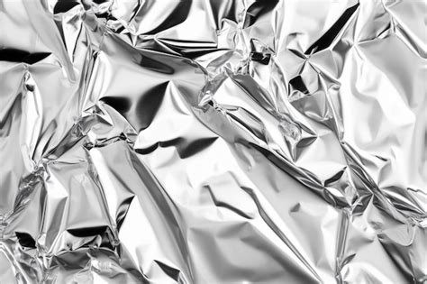 Shiny Silver Foil Background Crumpled Silver Foil Shiny Surface Texture