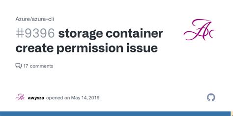 Storage Container Create Permission Issue · Issue 9396 · Azureazure