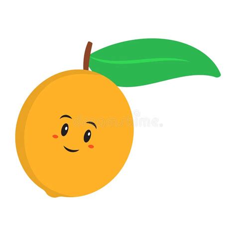 Cute Cartoon Emoji Of Lemon On White Stock Illustration Illustration
