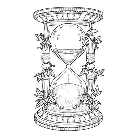 Ilustración De Dibujo De Reloj De Arena Dibujada A Mano Vector Gratis