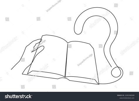 Book Question One Line Arthand Drawn Stock Vector Royalty Free