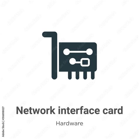Network Interface Card Glyph Icon Vector On White Background Flat Vector Network Interface Card