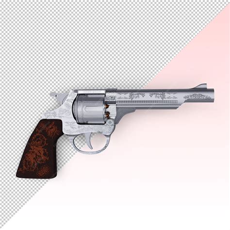 고대 빈티지 리볼버 총 프리미엄 Psd 파일