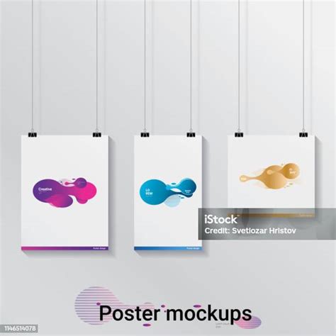 Tata Letak Mockup Poster Ilustrasi Template Vektor Poster Dengan Desain