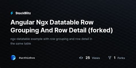 Angular Ngx Datatable Row Grouping And Row Detail Forked StackBlitz