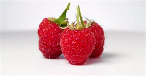 Ripe Raspberry Rotating On White Background Raspberry White Background Food