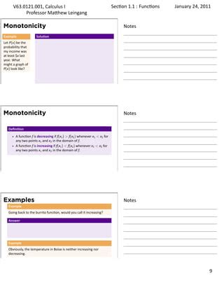 Lesson 1 Functions And Their Representations Handout PDF
