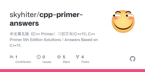 GitHub skyhiter cpp primer answers 中文第五版C Primer习题答案 C 11 C