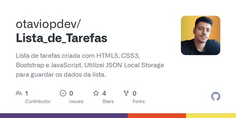GitHub Otaviopdev Lista De Tarefas Lista De Tarefas Criada HTML