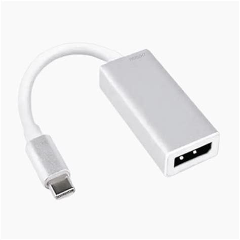 PARUHT USB C Male To DisplayPort DP Female Adapter 4K HD Display Connector Device Silver