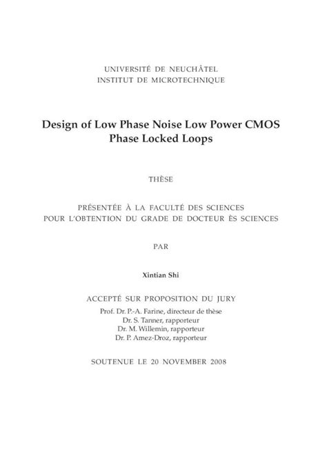 Pdf Design Of Low Phase Noise Low Power Cmos Phase Locked …doc Rero Ch Record 11990 Files Th