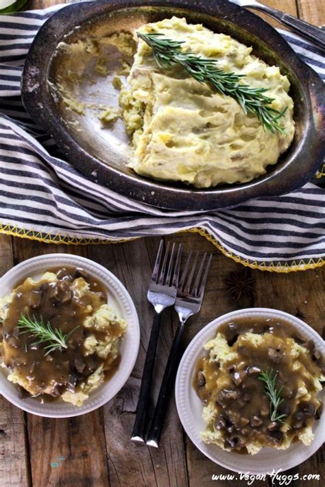 Mashed Potatoes And Mushroom Gravy Vegan Huggs