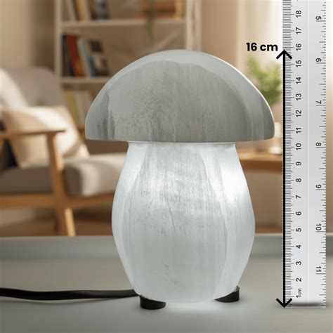 Selenite Mushroom Shape Lamp For Energy Cleansing Calmness And Positive