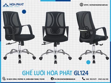 Ghế Xoay Lưới Nhân Viên Gl124 Nội Thất Hòa Phát Miền Nam