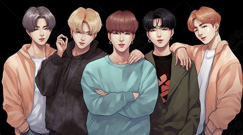 Bts 漫畫嘉豪 四部動畫傑作合集於一頁 傑作 背景 動畫 背景 防彈少年團 背景圖片素材，傑作 動畫 防彈少年團高清背景桌布圖案