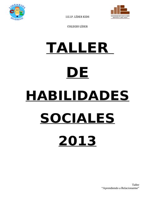 Desarrollando El Taller De Habilidades Pdf