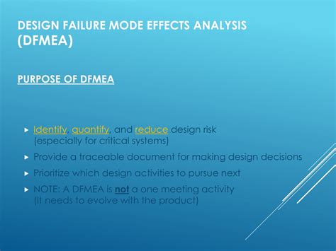 PPT DESIGN FAILURE MODE EFFECTS ANALYSIS DFMEA PowerPoint Presentation ID 8870885