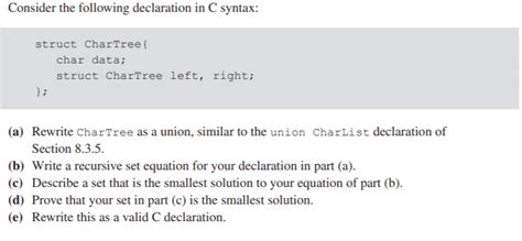 Consider The Following Declaration In C Syntax Chegg