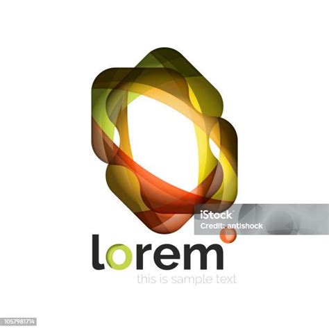 겹치는 부드러운 모양으로 만든 추상적인 기하학적 로고 0명에 대한 스톡 벡터 아트 및 기타 이미지 0명 고리 사슬 곡선