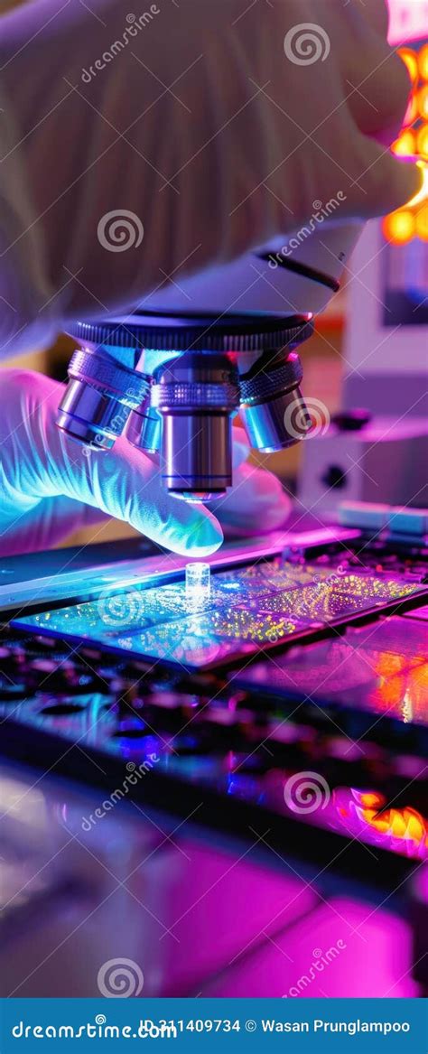In A Sterile Lab Setting A Scientist Carefully Dissects A Semiconductor